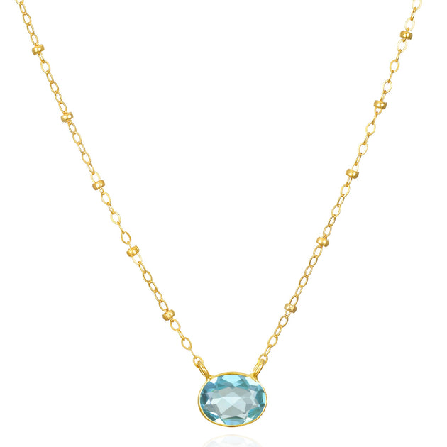 New! Bezel Satellite Necklace-Sky Blue Topaz – Amelia Rose Design