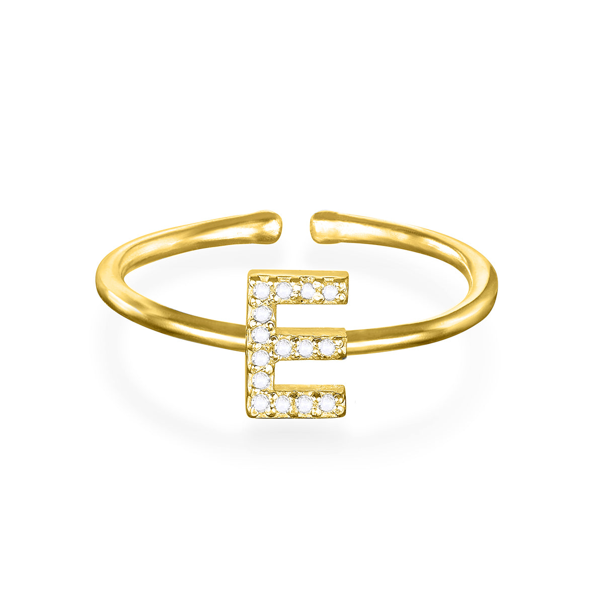 Diamond & Gold Initial Ring-All Letters – Amelia Rose Design