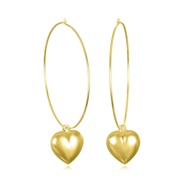 New! Puffy Heart Hoops-Gold – Amelia Rose Design