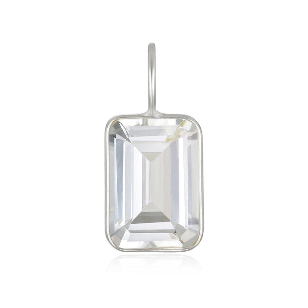 White Topaz Emerald Cut Charm – Amelia Rose Design